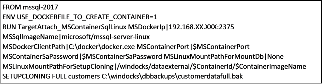 Database Clones for Docker SQL Server 2017 Linux Containers